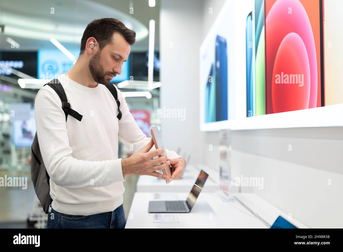 Minsk, Belarus - Nov 27, 2021: Photo of young handsome thinking brunet ...
