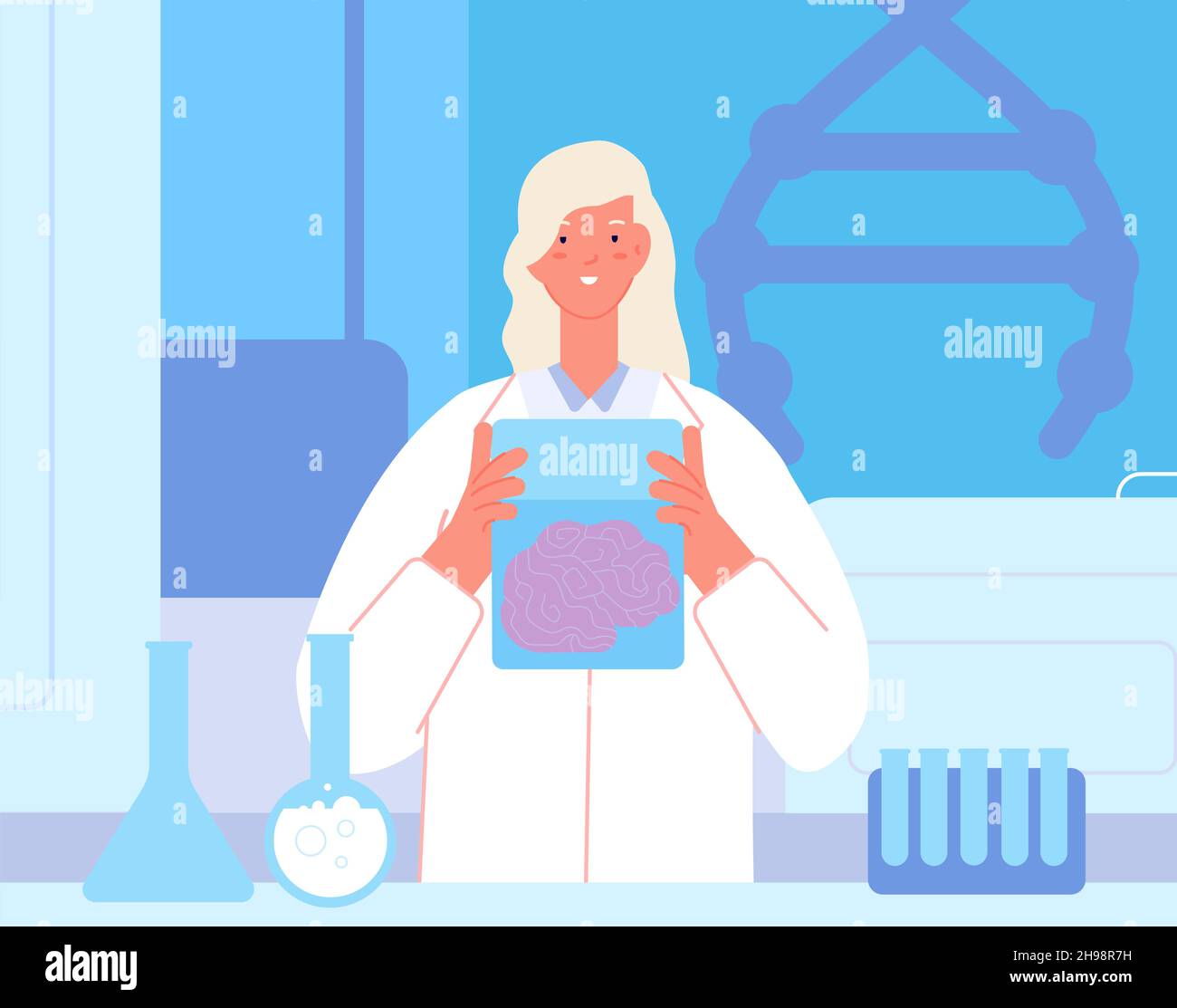 Brain research. Lab scientist in laboratory. Neurology and neurosurgery ...