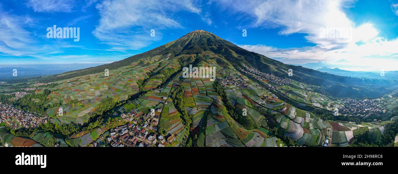 Aerial view of the Nepal van java is a Rural tour on the slopes of ...