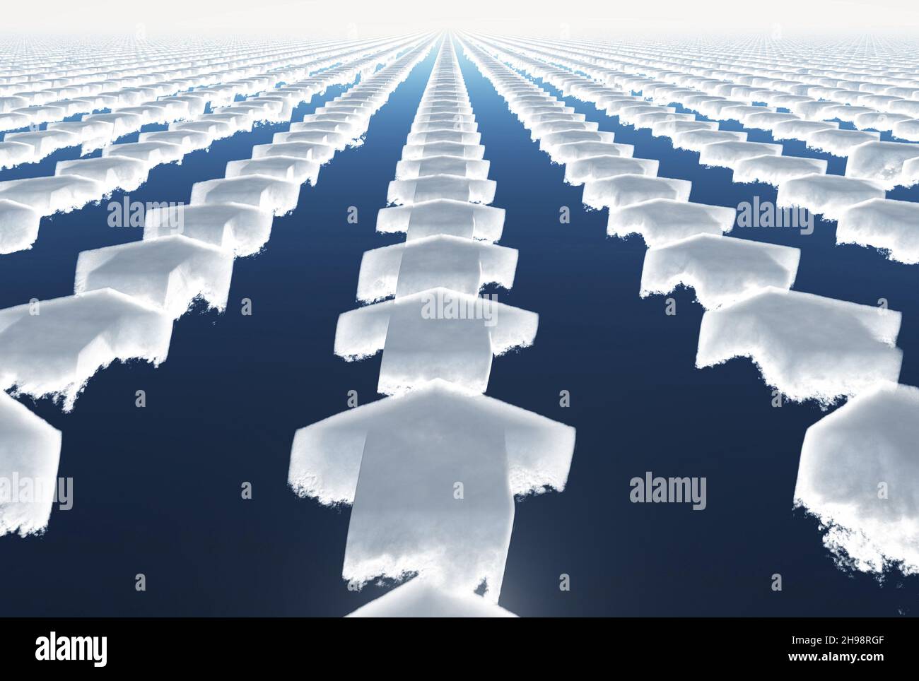 Clouds in arrow shape. 3D rendering Stock Photo - Alamy