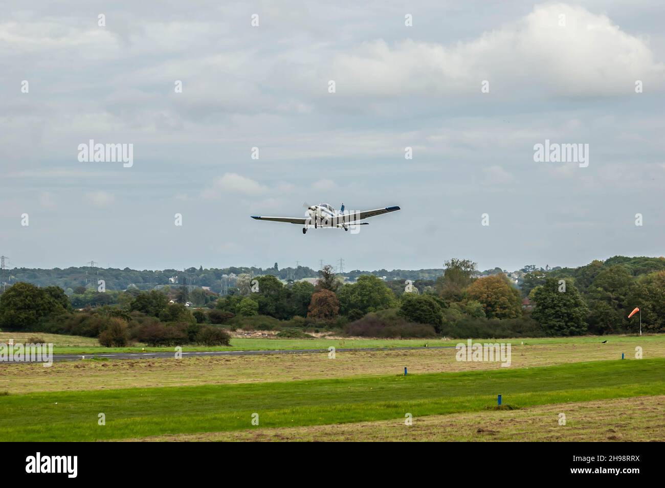 ELSTREE, LONDON, ENGLAND- 17 October 2021: Piper PA-28-161 single ...