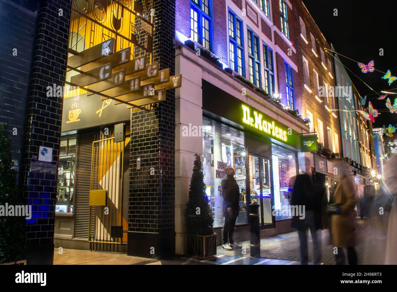 KINGLY COURT, LONDON, ENGLAND- 14 November 2021: Entrance to Kingly ...