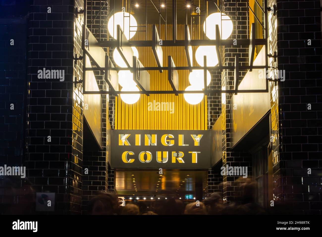 KINGLY COURT, LONDON, ENGLAND- 14 November 2021: Entrance to Kingly ...