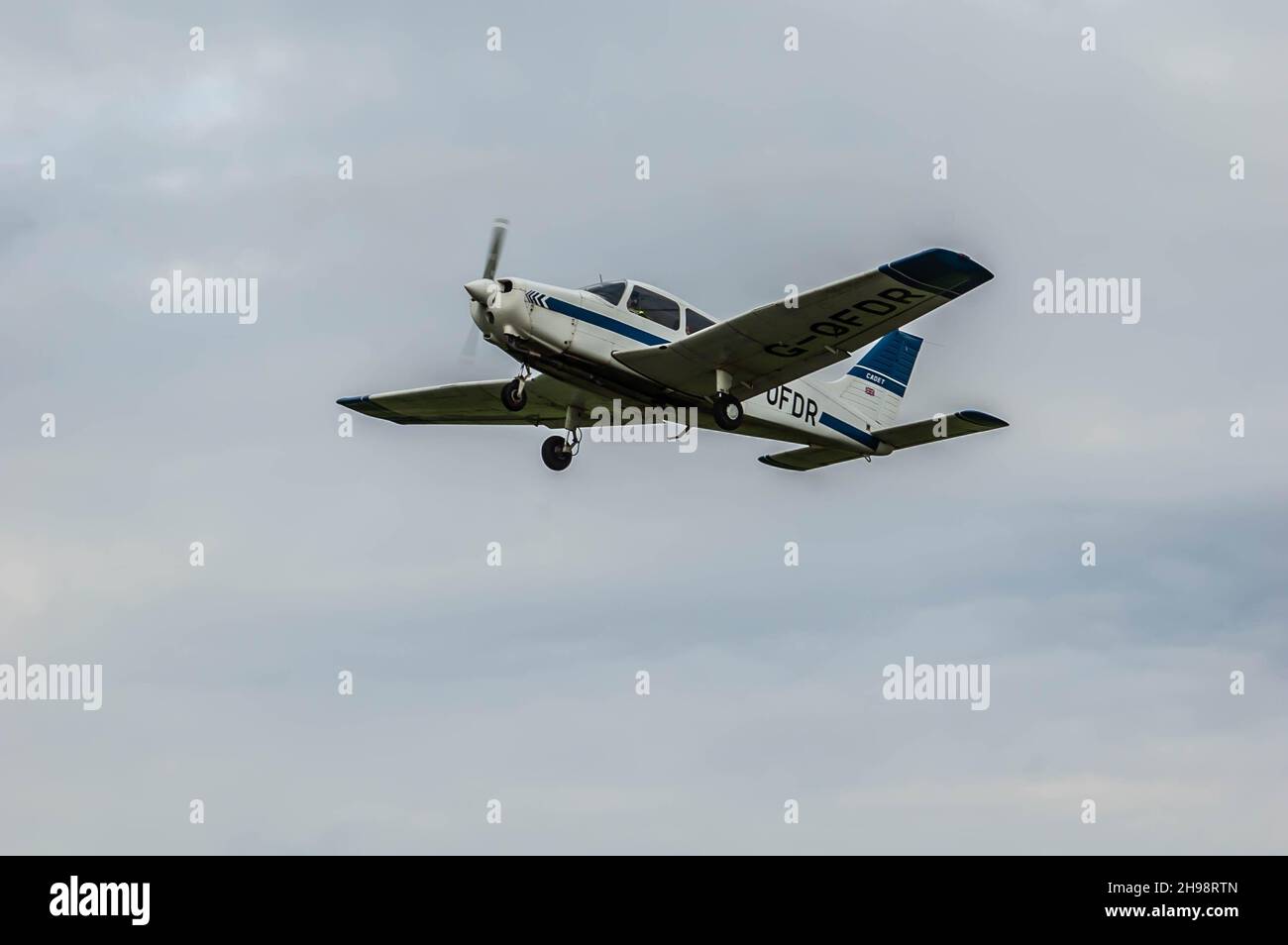 ELSTREE, LONDON, ENGLAND- 17 October 2021: Piper PA-28-161 single ...