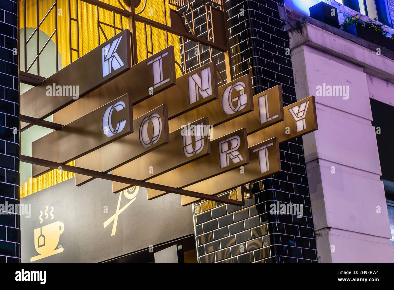 KINGLY COURT, LONDON, ENGLAND- 14 November 2021: Entrance to Kingly ...
