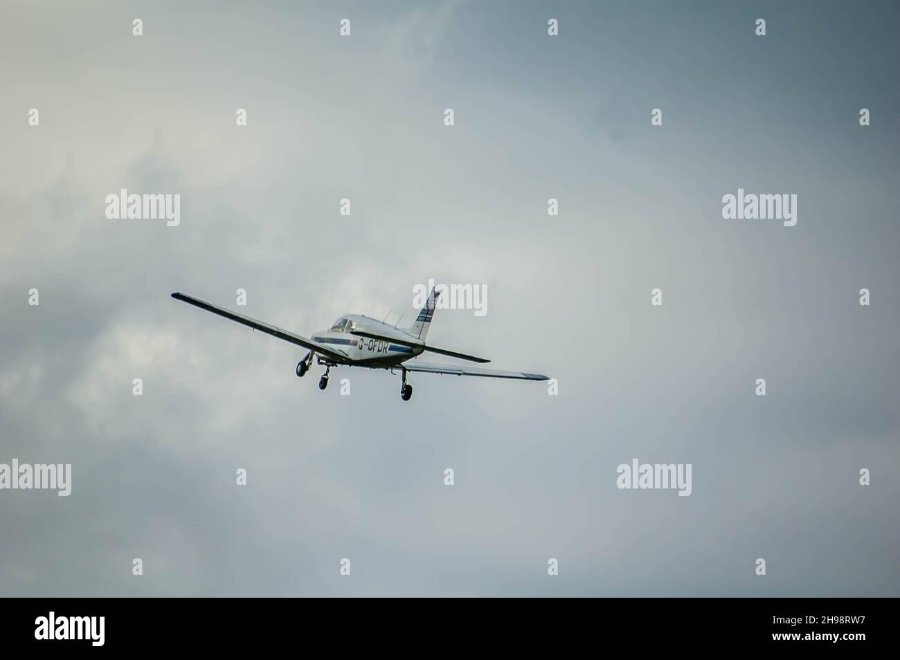 ELSTREE, LONDON, ENGLAND- 17 October 2021: Piper PA-28-161 single ...