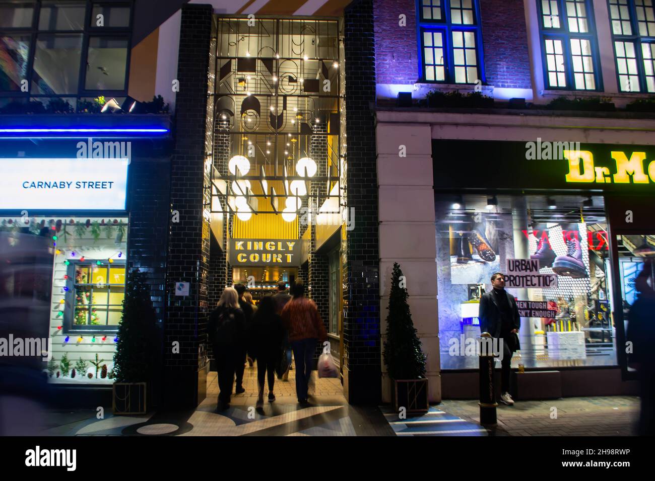 KINGLY COURT, LONDON, ENGLAND- 14 November 2021: Entrance to Kingly ...