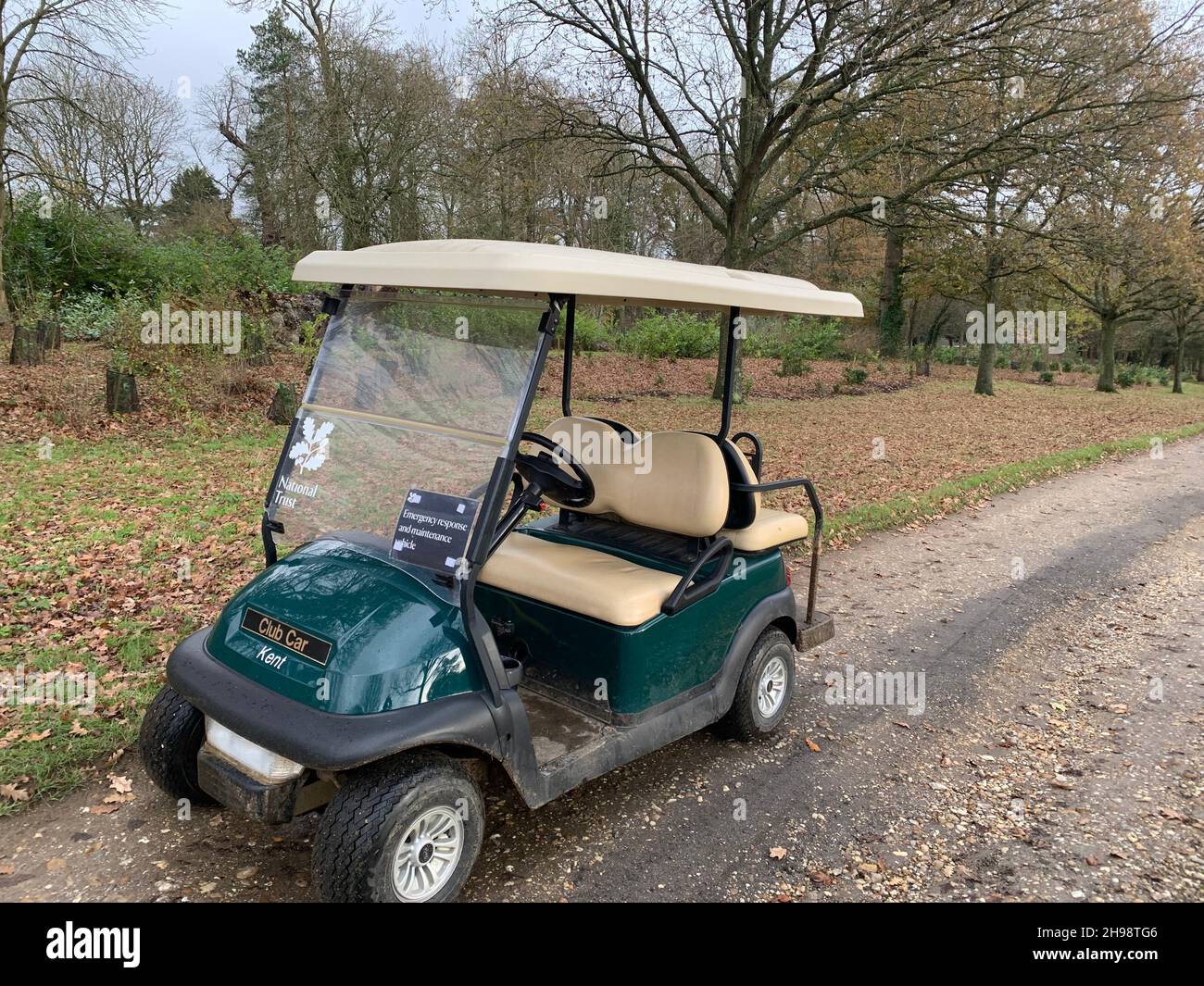 Golf buggy at Stowe School and landscape gardens Northamptonshire UK ...