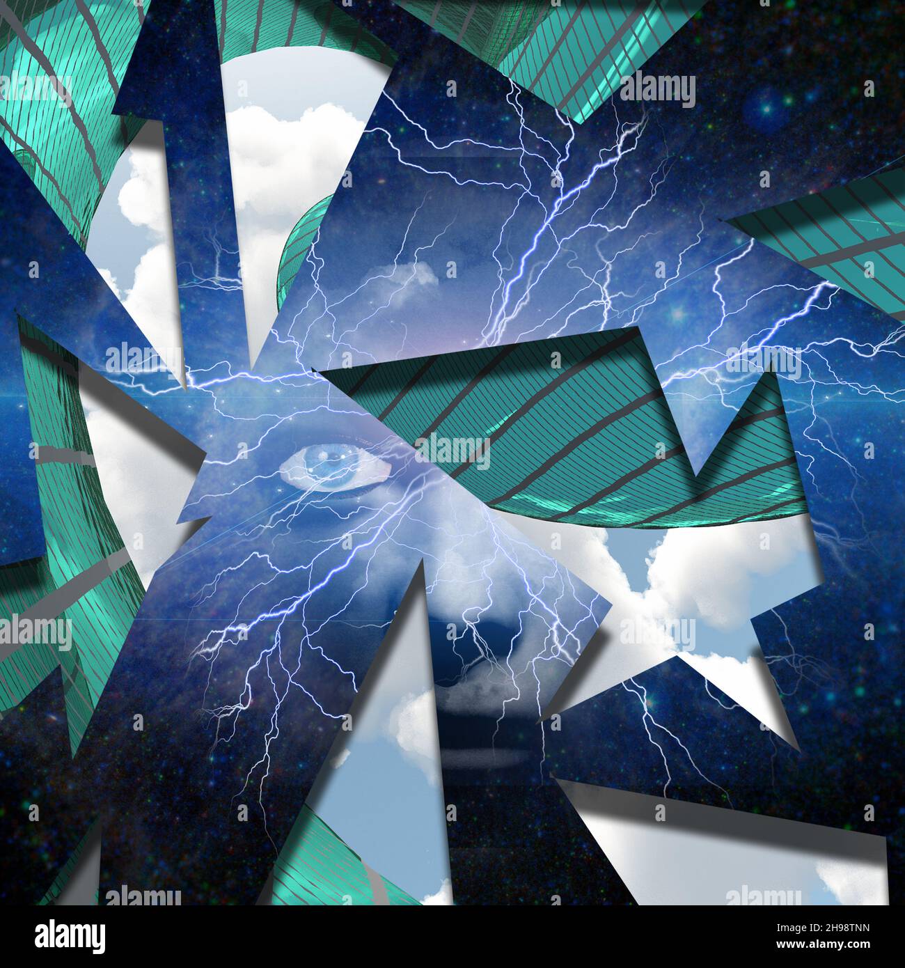 Shards of reality. Surreal art. 3D rendering Stock Photo - Alamy