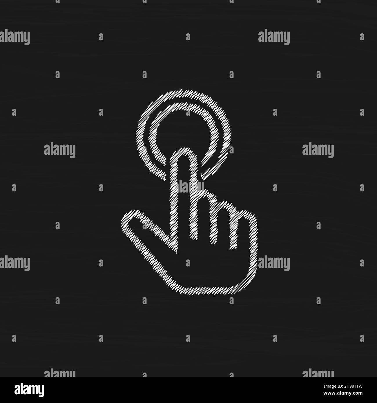 Finger pressing button sketch vector icon. Cursor pointer symbol, logo ...