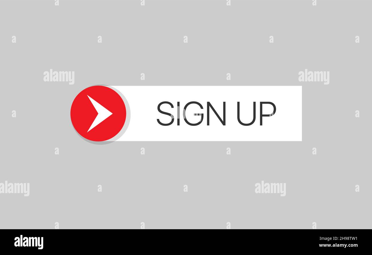 Sign up white button vector illustration for web Stock Vector Image ...