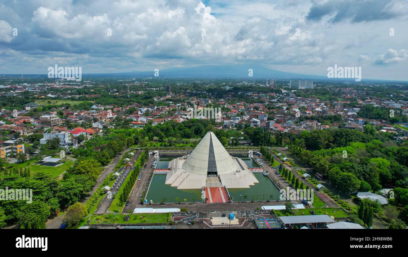 Aerial view of Monument to the Recapture of Yogyakarta. Historical ...