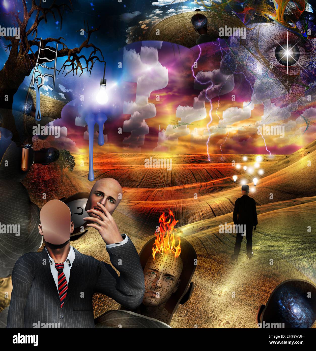 Surreal Image Landscape. 3D rendering Stock Photo - Alamy