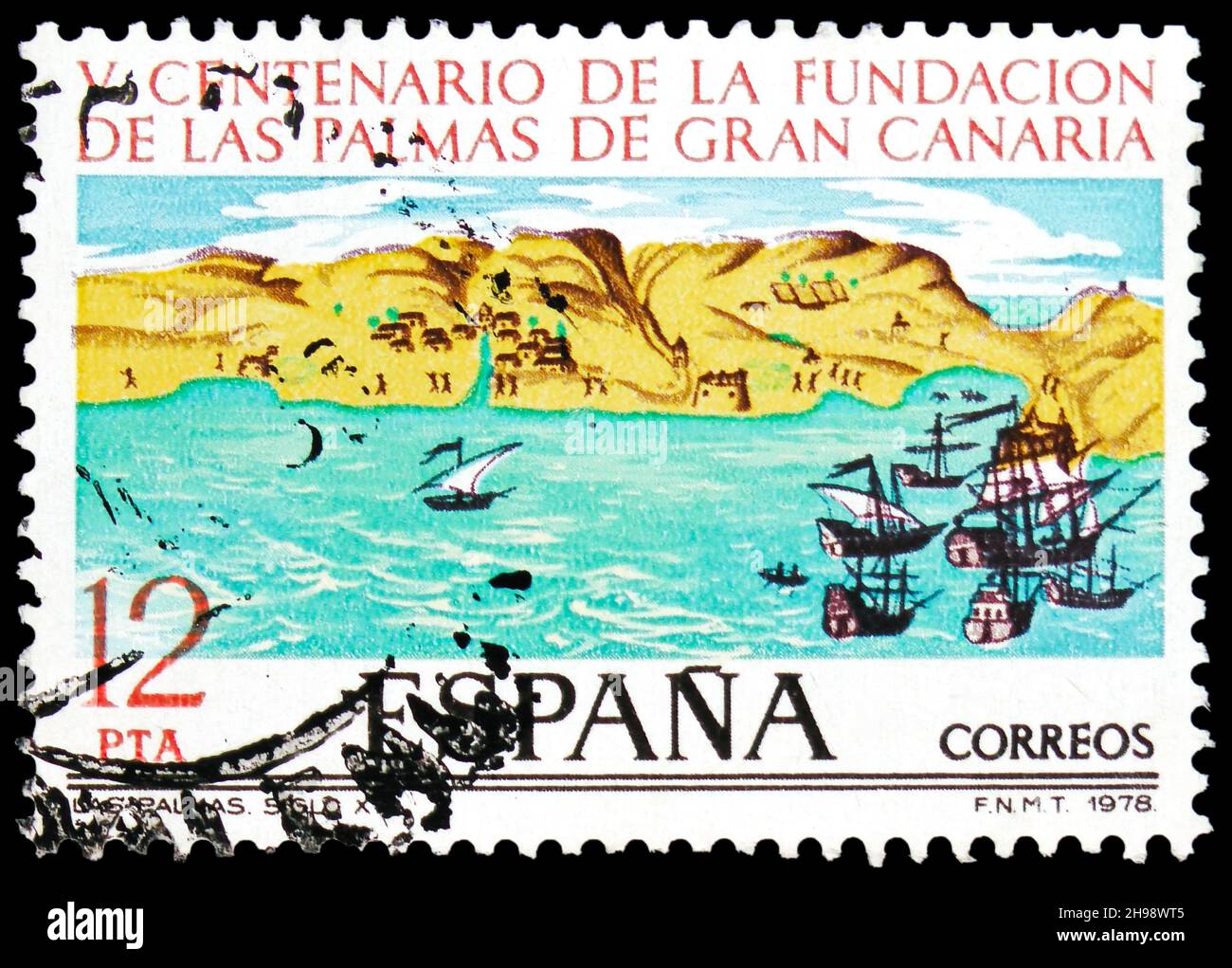 MOSCOW, RUSSIA - NOVEMBER 7, 2021: Postage stamp printed in Spain shows ...