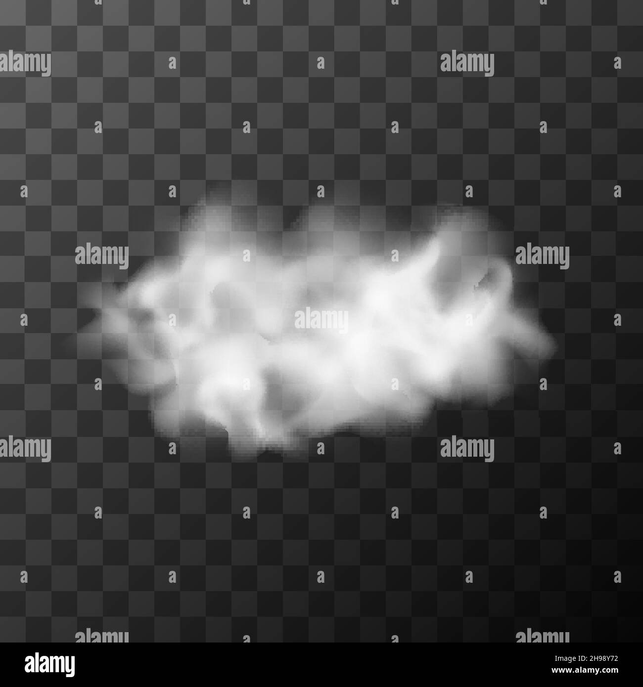 Realistic white cloud, piece of thick white fog on transparent Stock ...