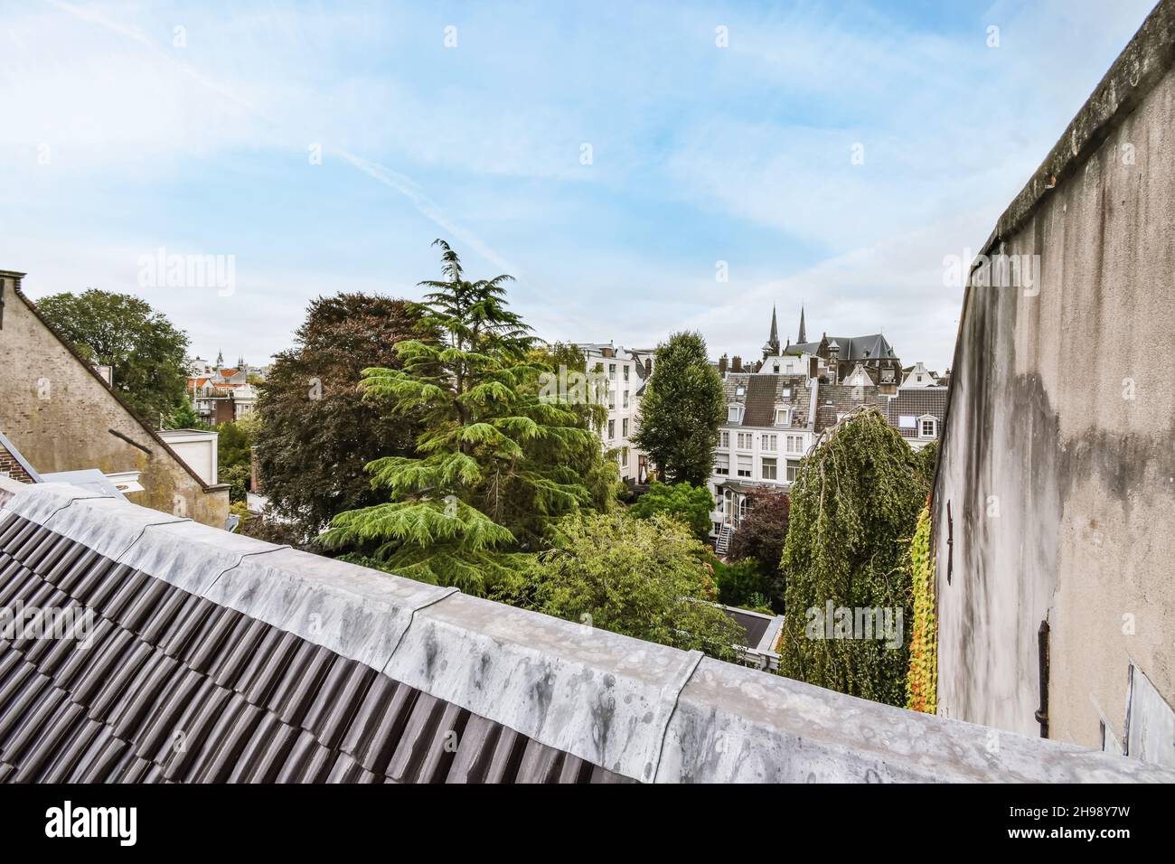 Beautiful top view of the roof of houses and trees Stock Photo - Alamy