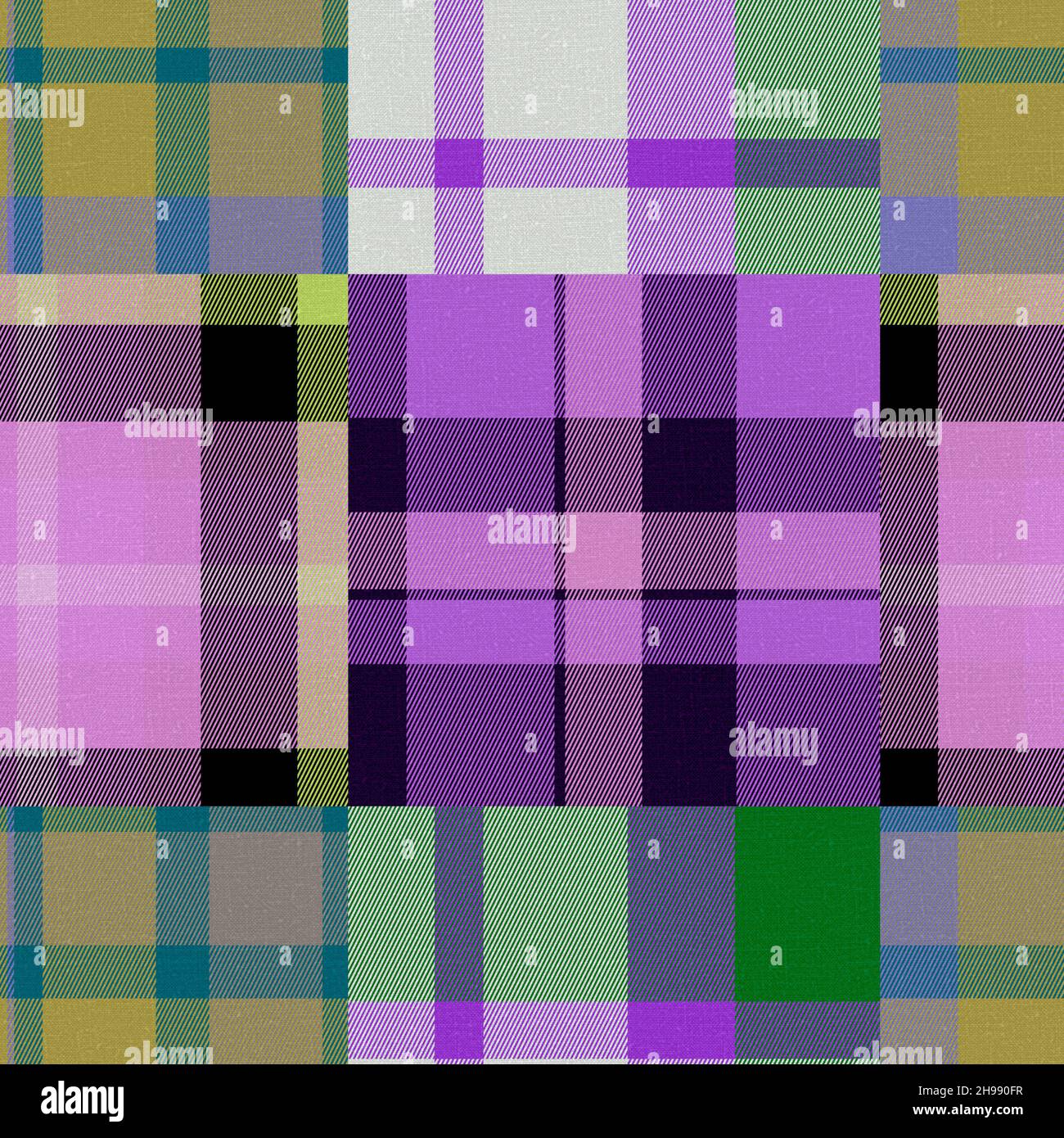 Seamless madras patchwork plaid cotton pattern. Tileable quilting ...