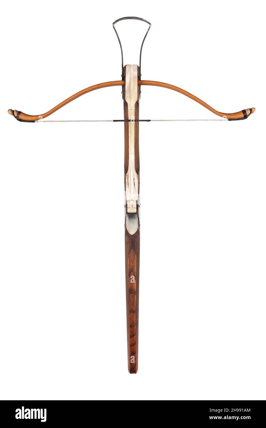vintage medieval crossbow isolated on white background Stock Photo - Alamy