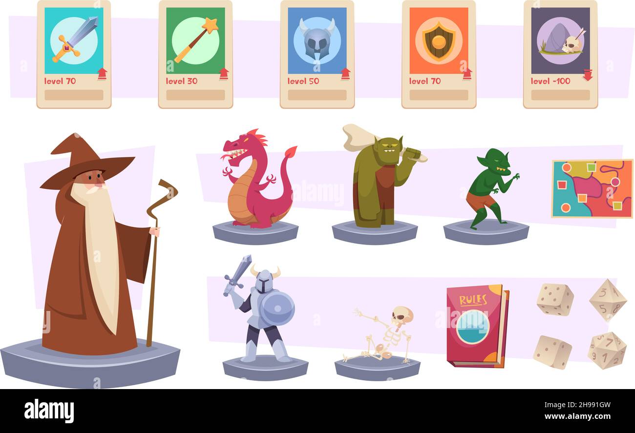 Gaming symbols. Dices for rpg role players symbols for adventure ...