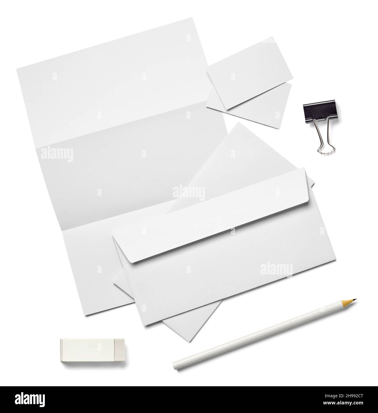 envelope letter card paper clip pencil template business Stock Photo ...
