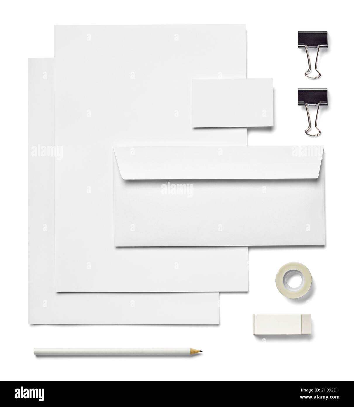 envelope letter card paper clip pencil template business Stock Photo ...