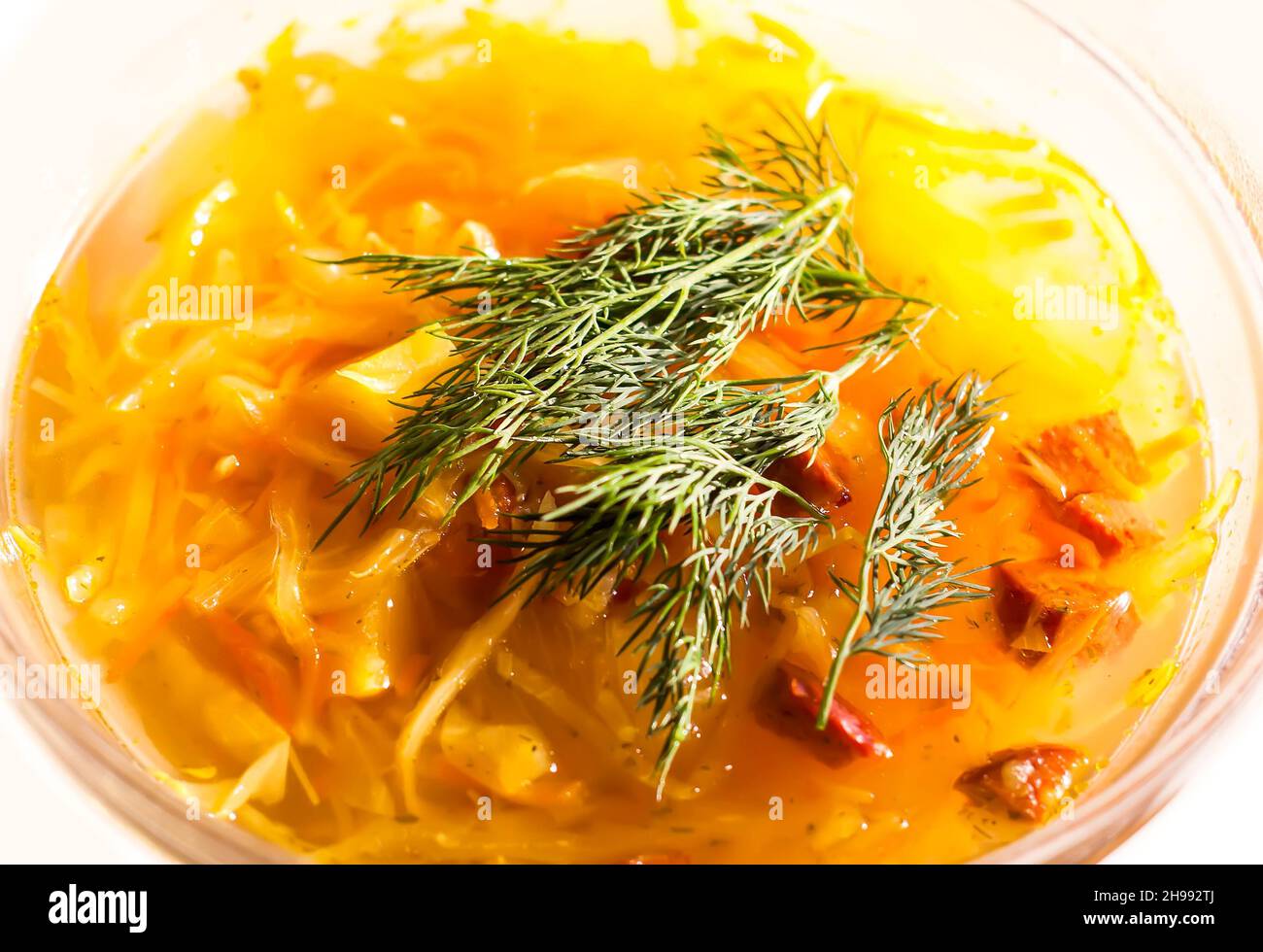 Vegetable traditional russian cabbage soup Stock Photo - Alamy