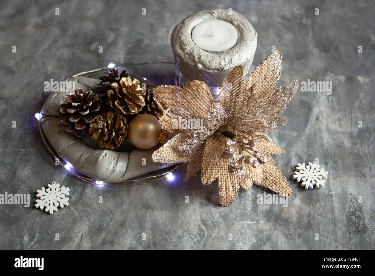 Gold silver pine cones hi-res stock photography and images - Alamy