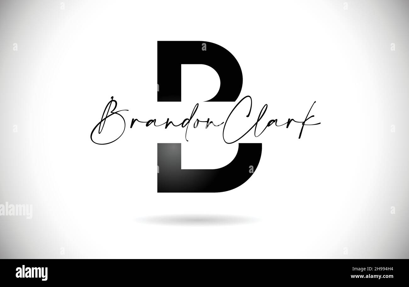 Letter B logo Design with Handwritten Name and Black Colors. Creative B ...