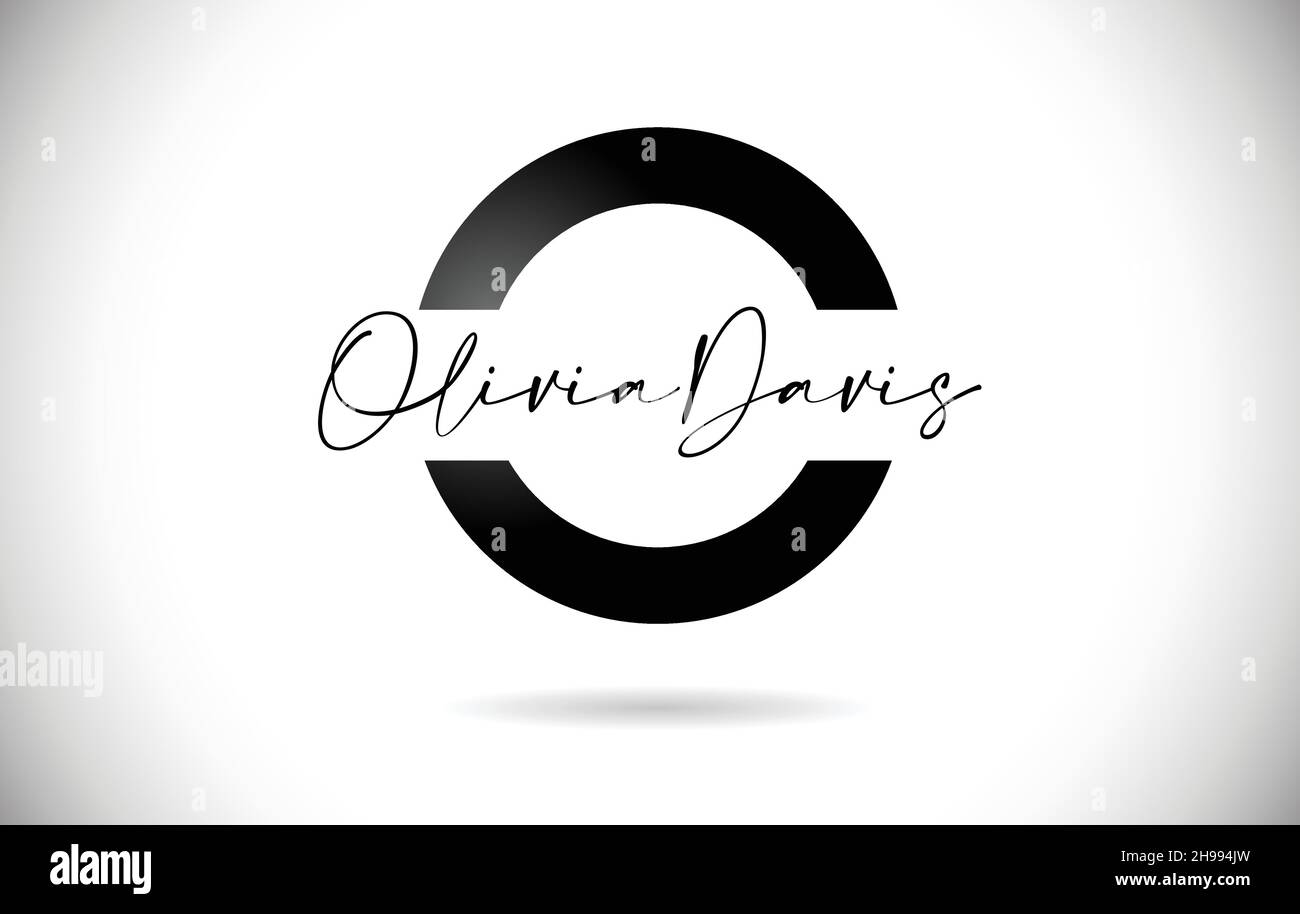 Letter O logo Design with Handwritten Name and Black Colors. Creative O ...