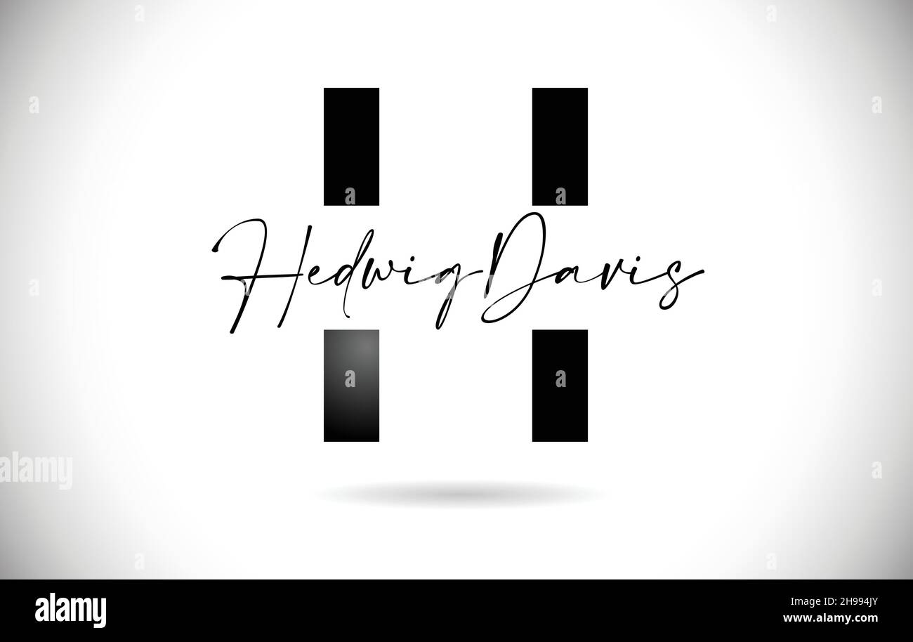 Letter H logo Design with Handwritten Name and Black Colors. Creative H ...