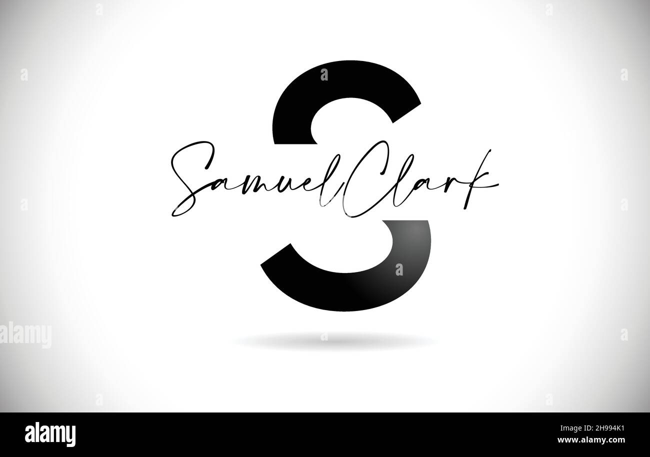 Letter S logo Design with Handwritten Name and Black Colors. Creative S ...