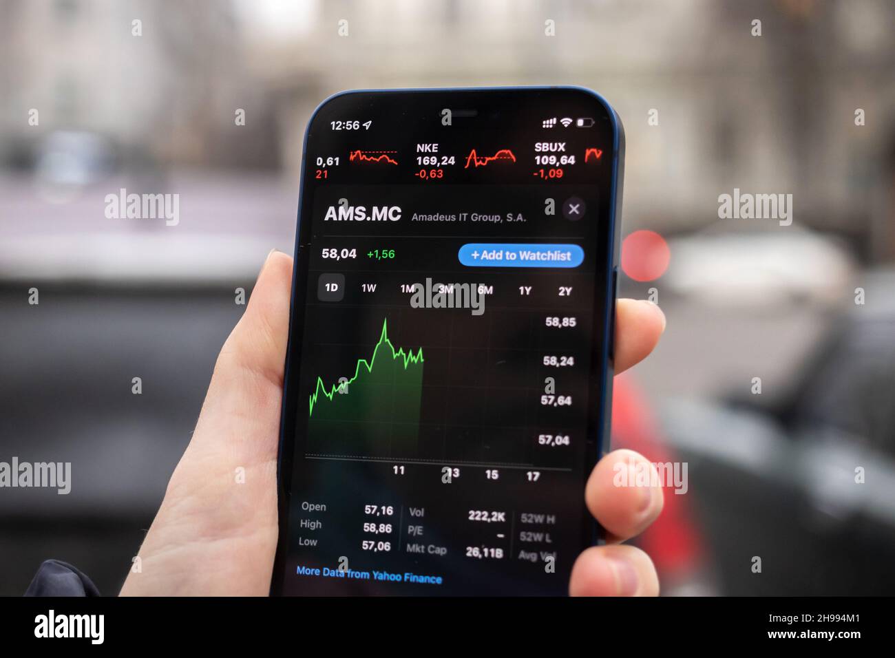 Kharkov, Ukraine - December 1, 2021: Amadeus AMS MC stock trade ...
