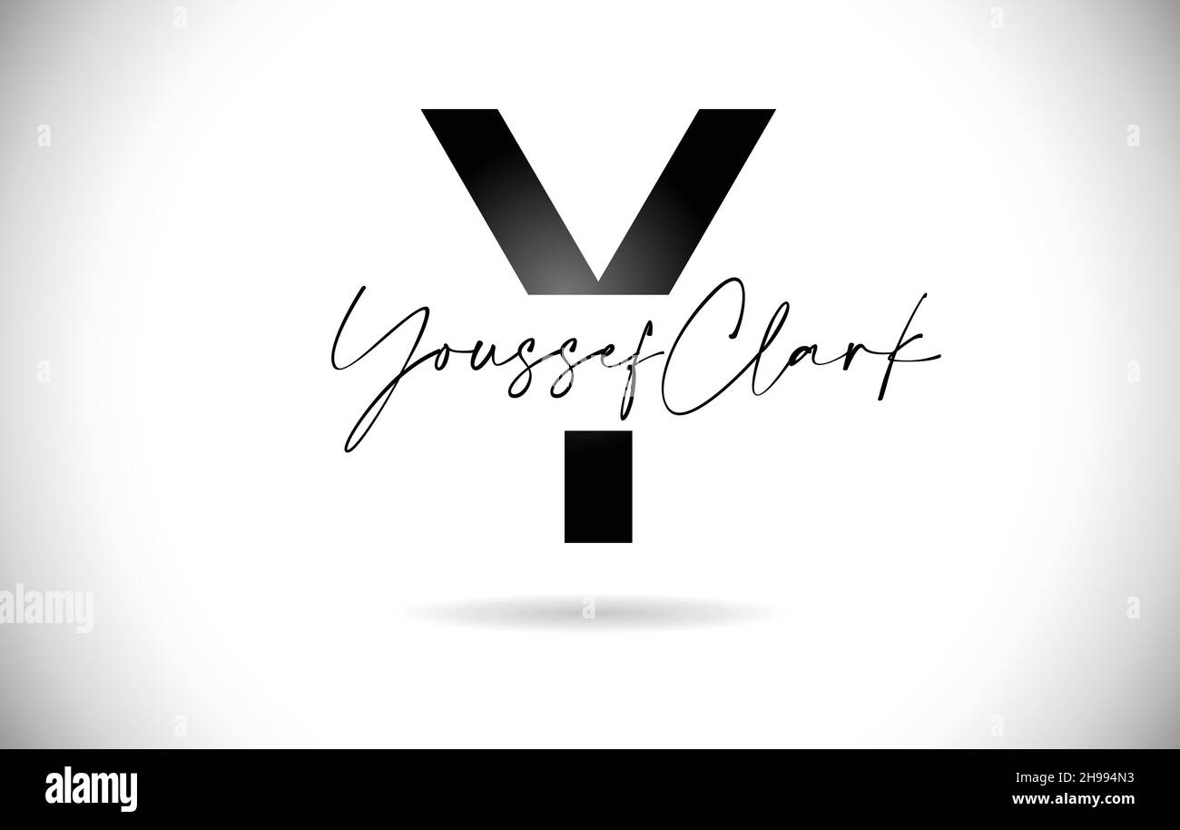 Letter Y logo Design with Handwritten Name and Black Colors. Creative Y ...