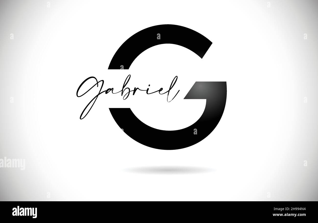 Letter G logo Design with Handwritten Name and Black Colors. Creative G ...