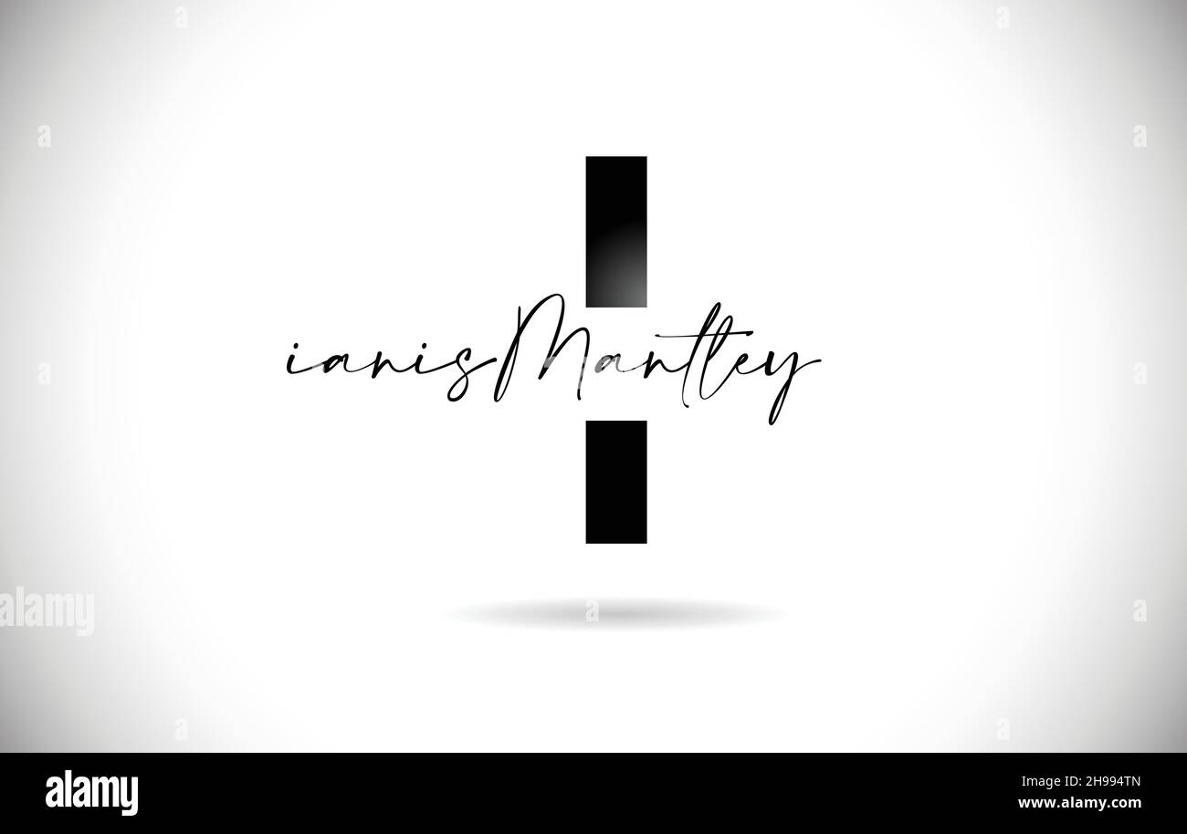 Letter I logo Design with Handwritten Name and Black Colors. Creative I ...