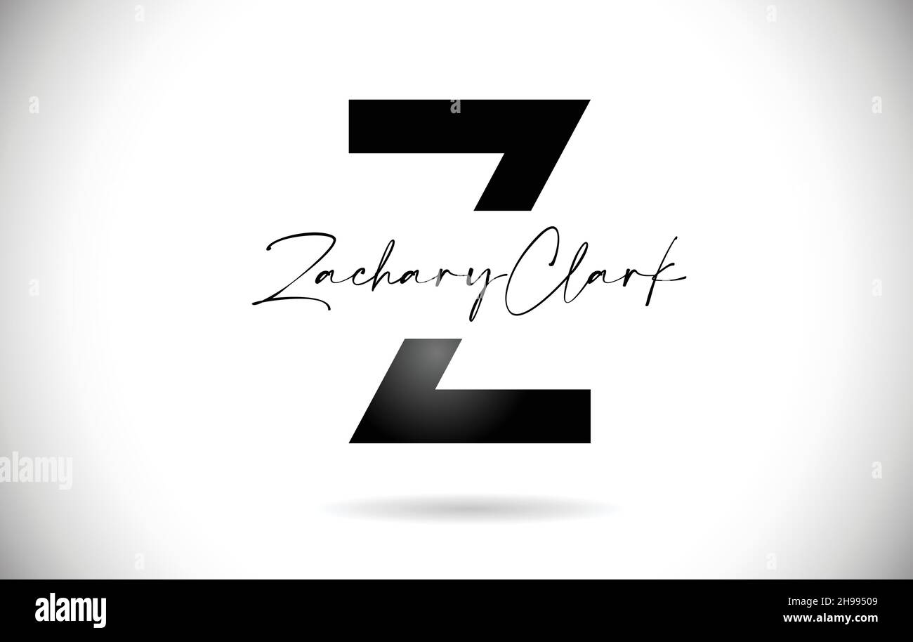 Letter Z logo Design with Handwritten Name and Black Colors. Creative Z ...