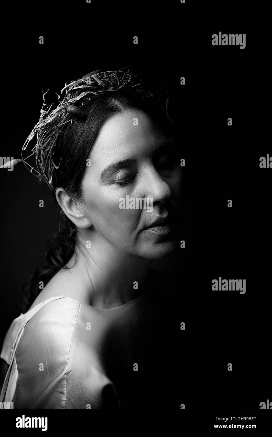 lady dreaming in pink VIII Stock Photo - Alamy