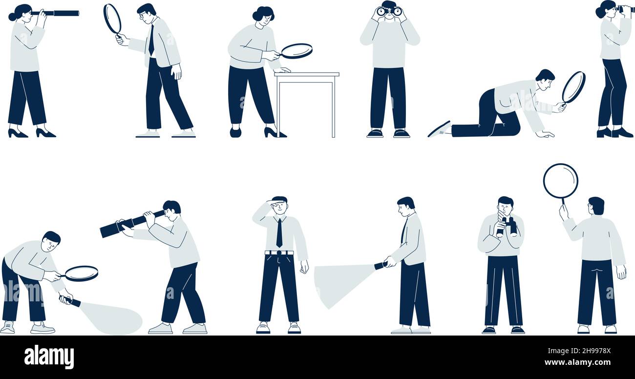People searching. Talent recruiting, corporate person looking employee ...