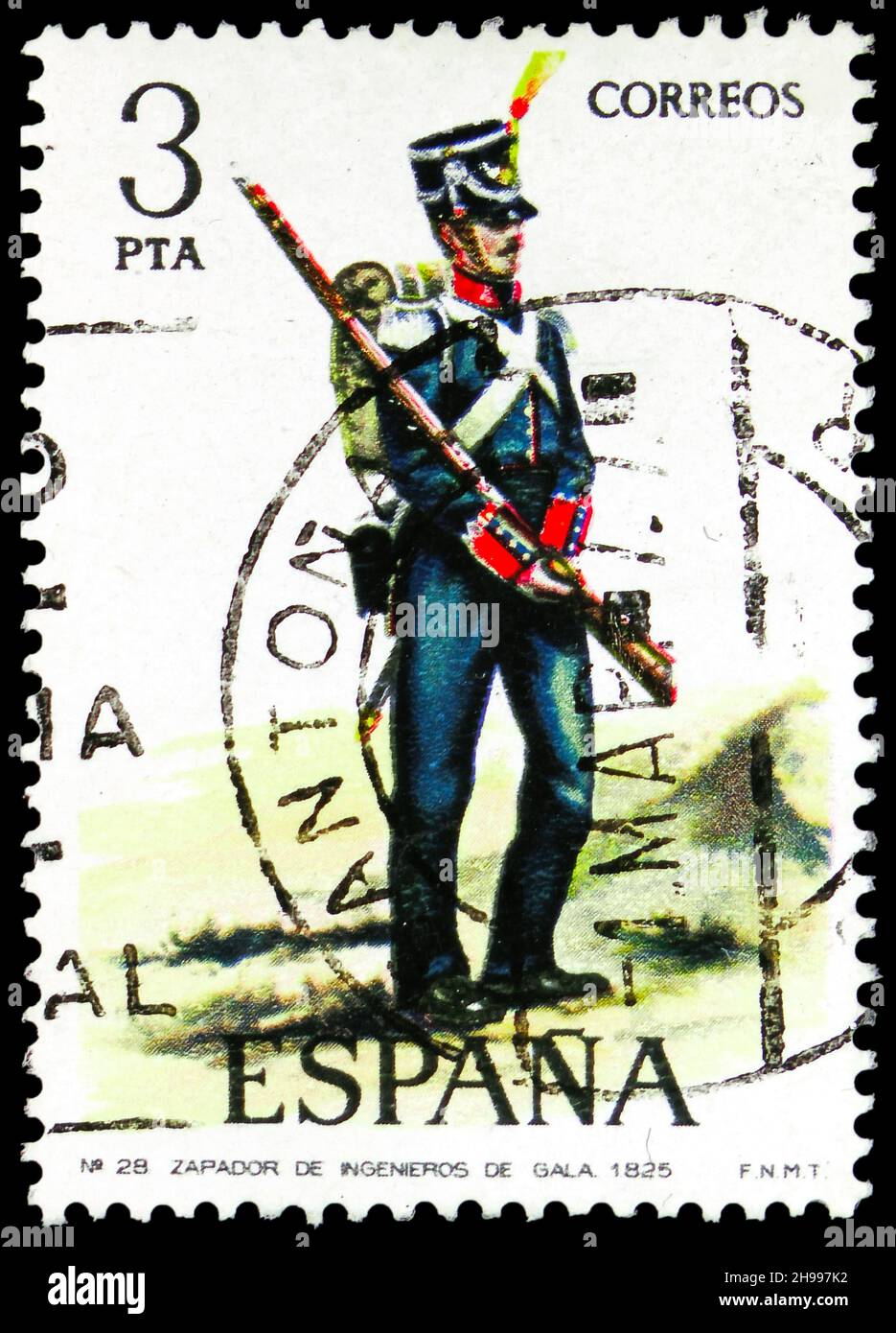 MOSCOW, RUSSIA - NOVEMBER 7, 2021: Postage stamp printed in Spain shows ...