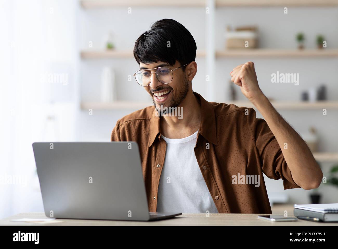 Cheerful indian man manager hi-res stock photography and images - Alamy