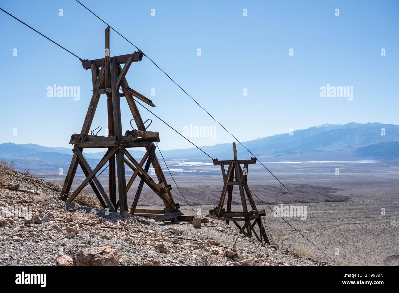 Keane Wonder Mine Tramway Towers Look Out Over Death Valley National ...