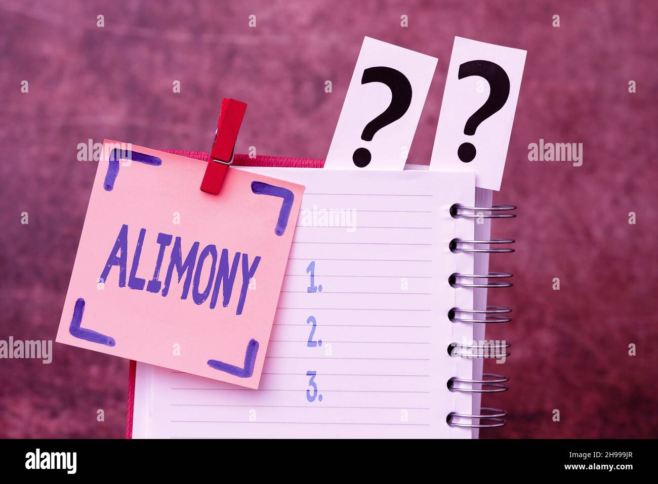 Text sign showing Alimony. Business concept money paid to either ...