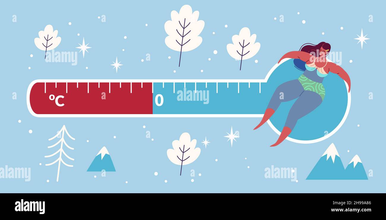 Woman in ice bath Stock Vector Images - Alamy