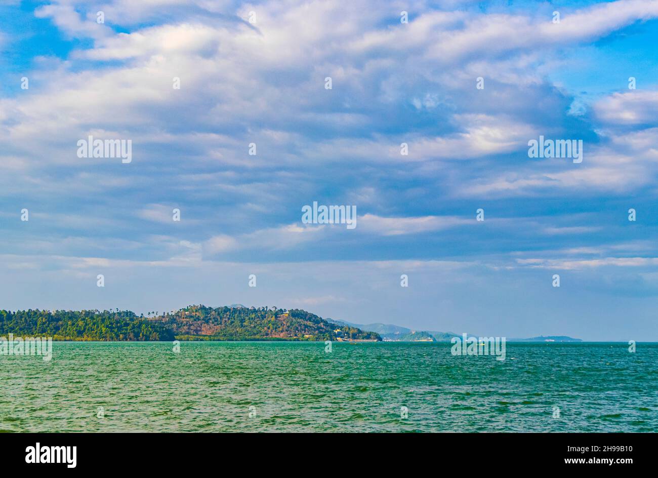 Tropical Paradise island Pulo Ru and Kawthaung landscape panorama view ...