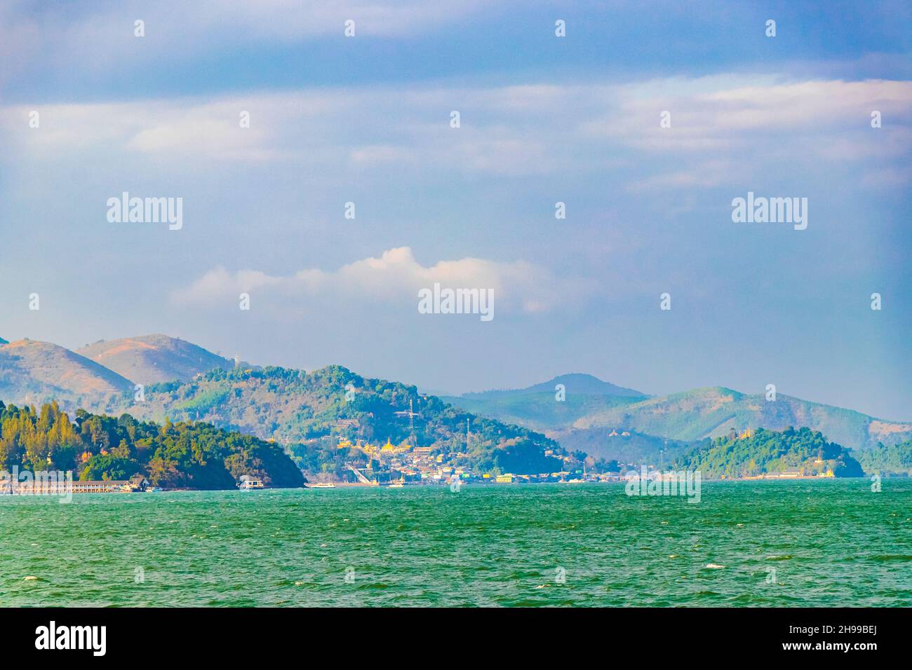 Tropical Paradise island Pulo Ru and Kawthaung landscape panorama view ...