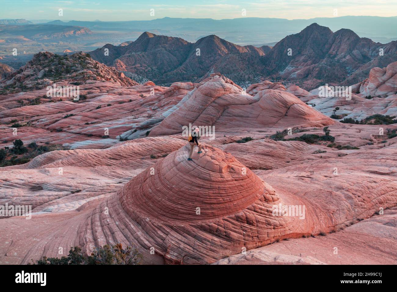 Hike in the Utah mountains. Hiking in unusual natural landscapes ...
