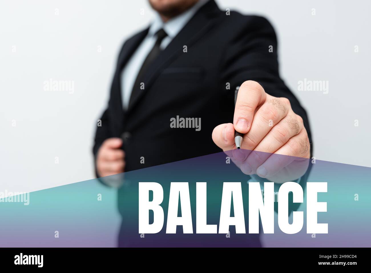 Hand writing sign Balance. Conceptual photo a state of equilibrium or ...