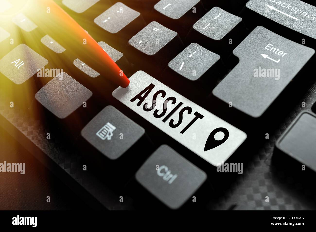 Sign displaying Assist. Business idea help them to do a job or task by ...