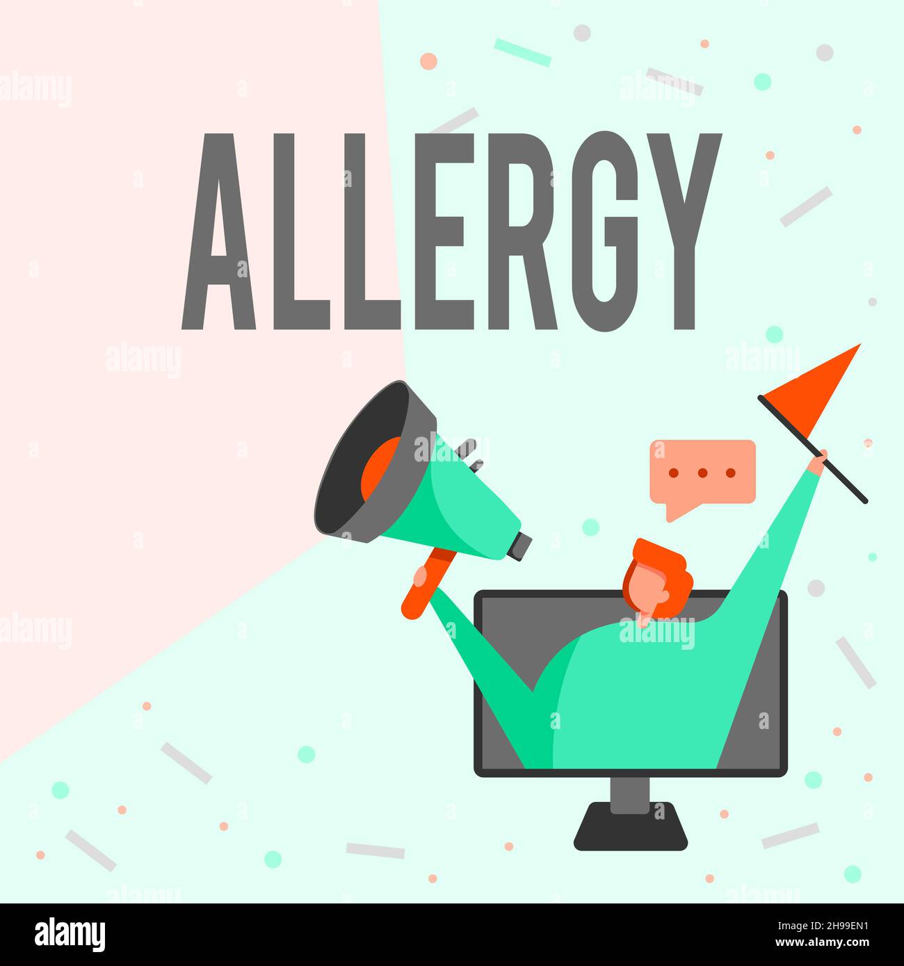 Text sign showing Allergy. Word for Hypersensitive of the immune system ...