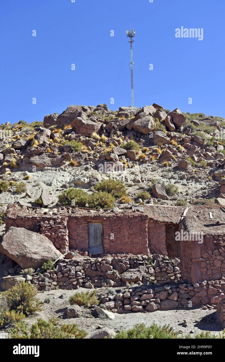 A vertical shot of a stone structure in the Atacama desert, Chile ...